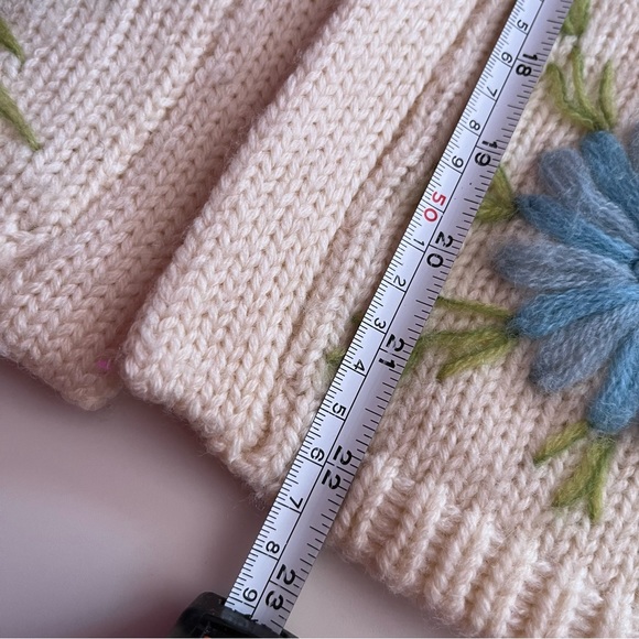 Vintage | Sweaters | Vintage 4 50 Retro Cottagecore Hand Embroidered ...